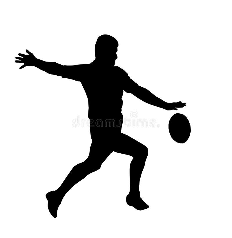 Silhouette - Rugby Running Kicking for Touch Stock Vector ...