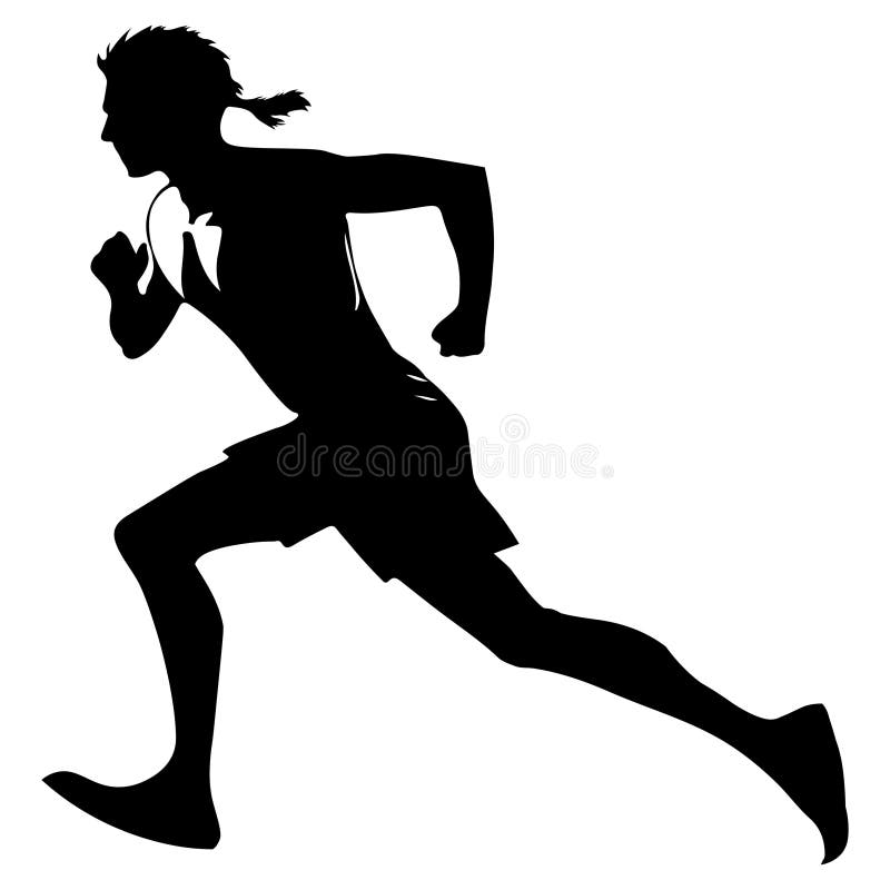 Silhouette of a Runner with Dynamic Motion Lines Design Silhouette ...