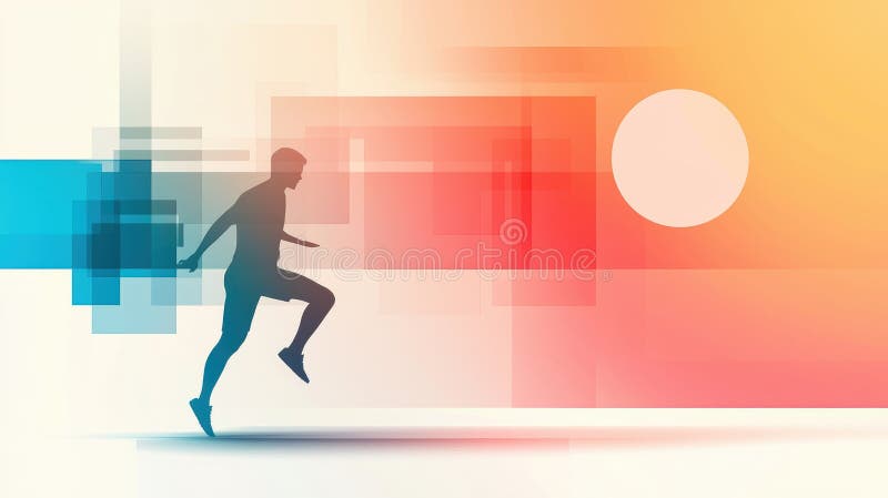 Silhouette of a Runner Jumping Stock Illustration - Illustration of ...