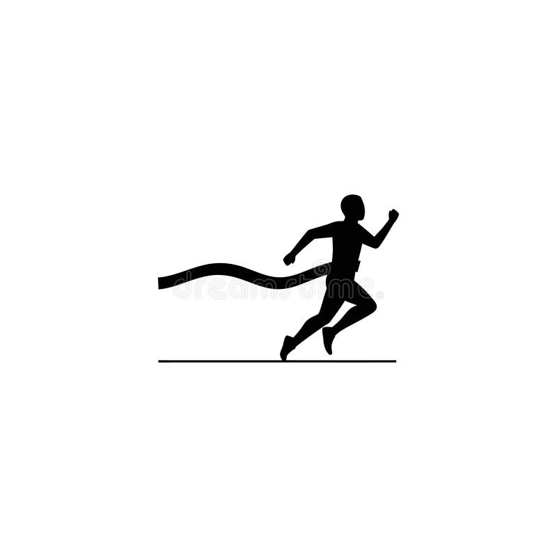 Silhouette of a Runner in Motion with Flowing Ribbon Design, Dynamic ...