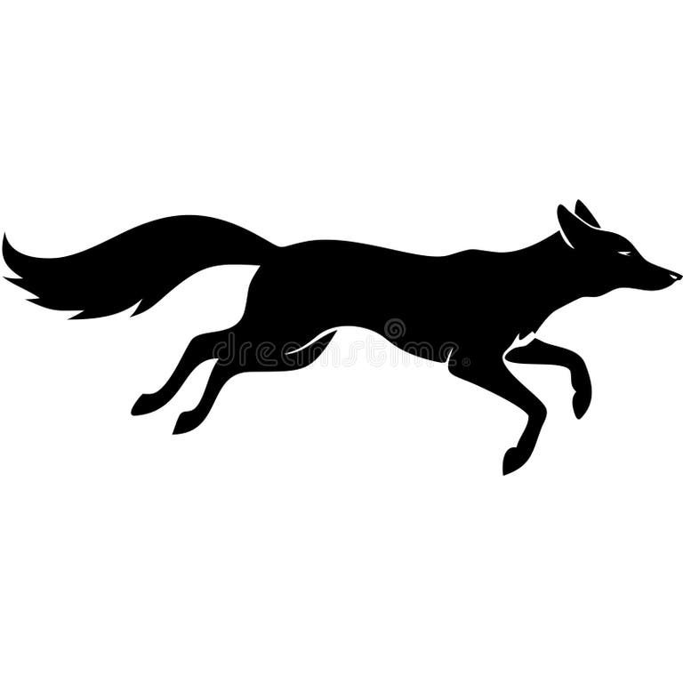 Silhouette of Running Fox Vector for Artistic Design and Decoration ...
