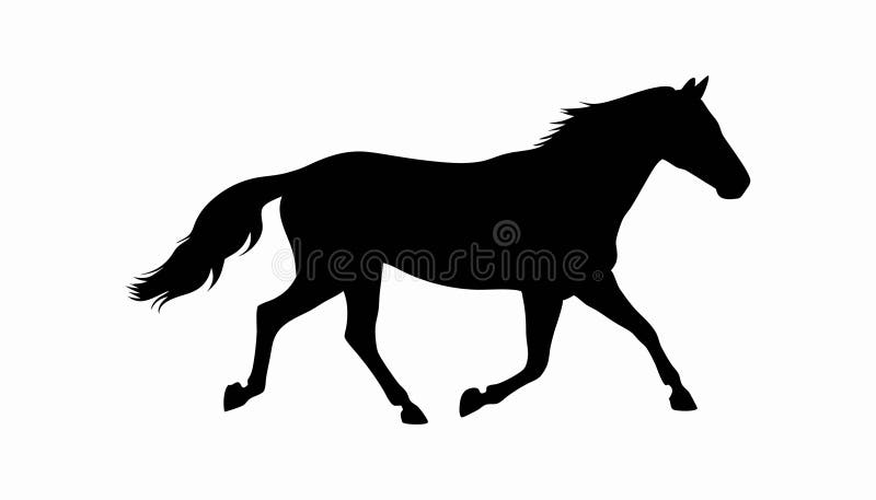 Silhouette Running Horse Illustration Stock Illustration - Illustration ...