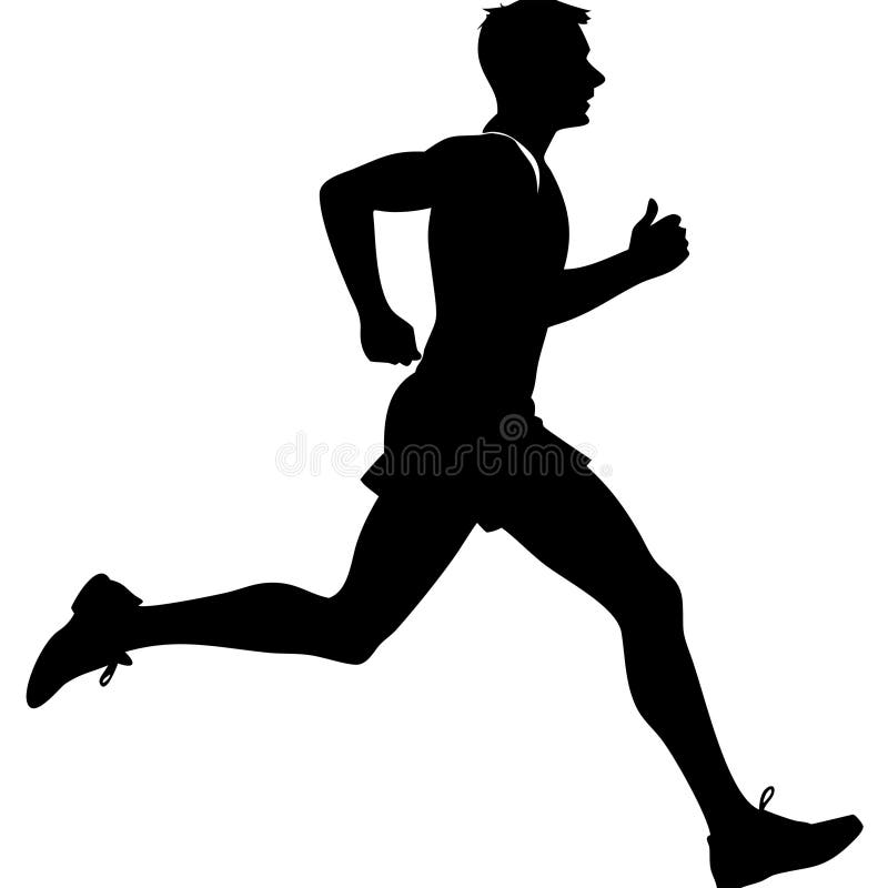Silhouette of Running Man in Motion Capturing Fitness and Movement ...