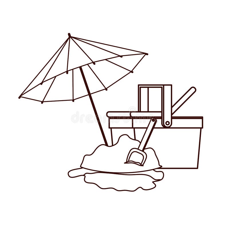 Silhouette of Sand Bucket with Tools To Play Stock Vector ...