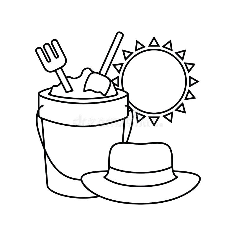 Silhouette of Sand Bucket with Tools To Play Stock Vector ...