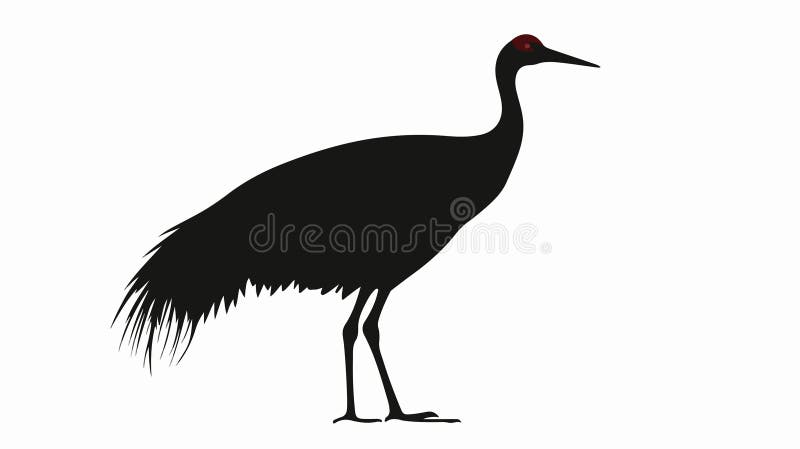 Elegant Silhouette of a Sandhill Crane in Vector Format for Creative ...