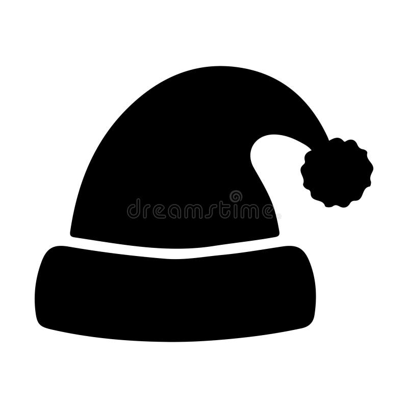 Santa Claus Christmas Hat Silhouette Style Icon Vector Illustration ...