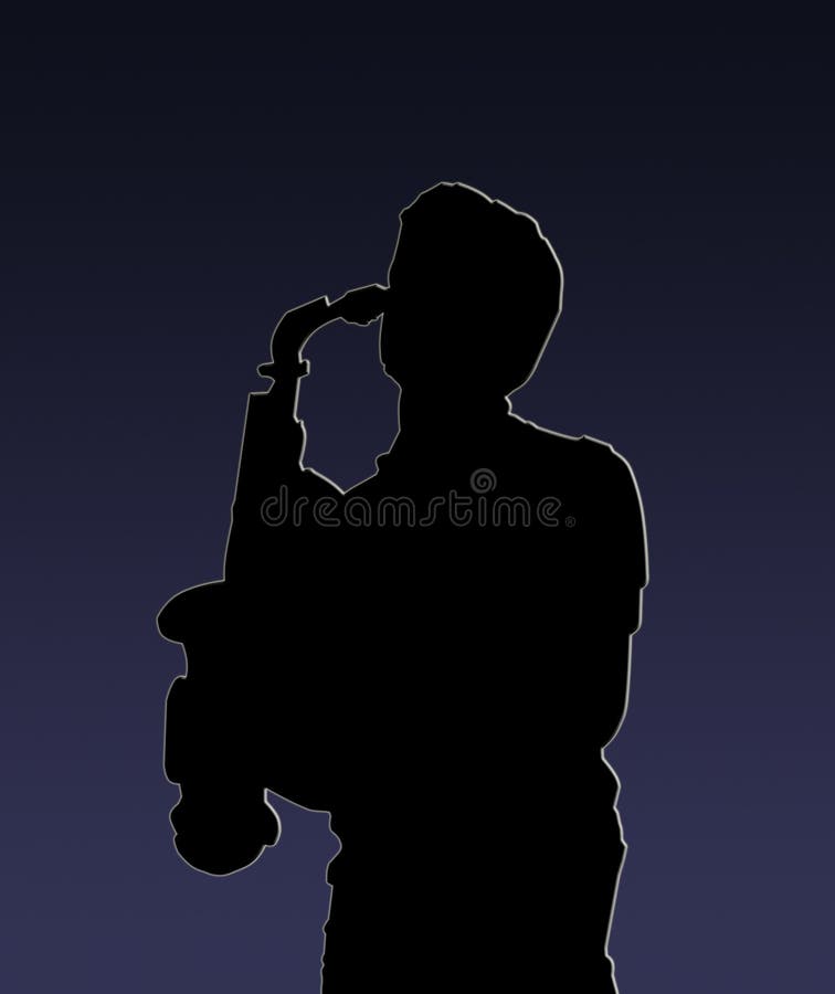 Silhouette of a sax player stock photo. Image of player - 9145752