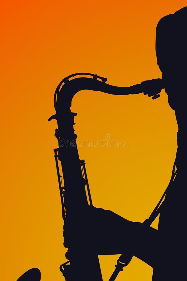 Silhouette Of A Saxophone Player. Stock Photo - Image of expressed ...