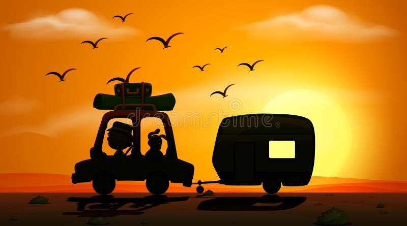 Silhouette Scene with Buildings in the City at Sunset Stock Vector ...