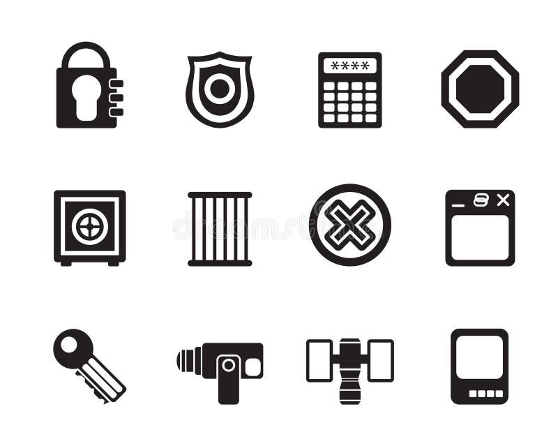 Key Silhouette of Security Symbol. Vector Lock Safe Icon Stock Vector ...