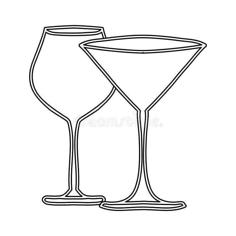 Silhouette Set Collection Glass Cups Stock Illustration - Illustration ...