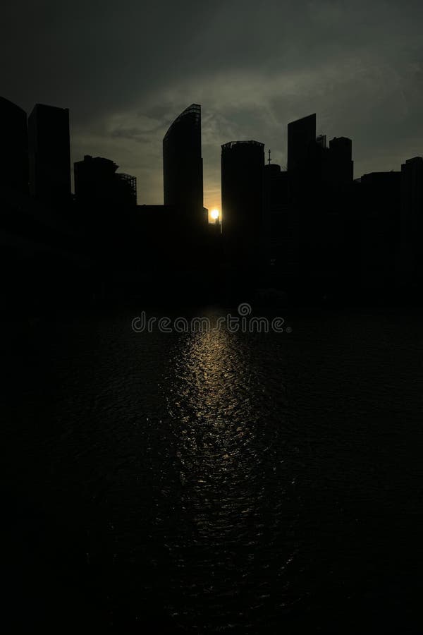 Sunset between the Skyscraper Stock Photo - Image of setting ...