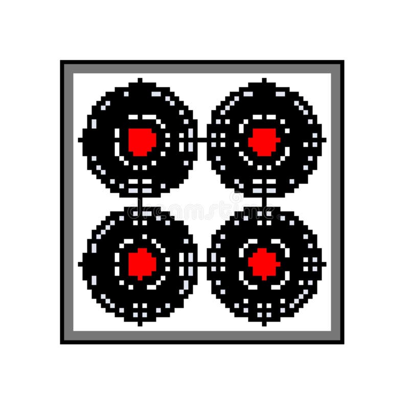 Silhouette Shooting Target Game Pixel Art Vector Illustration Stock ...