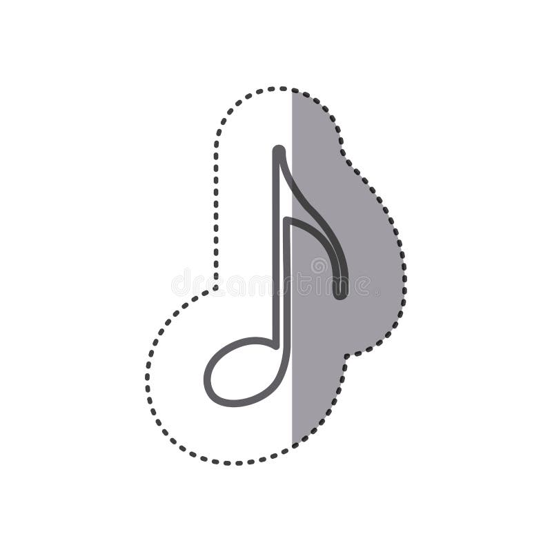 Silhouette Sign Music Note Icon Stock Illustration - Illustration of ...