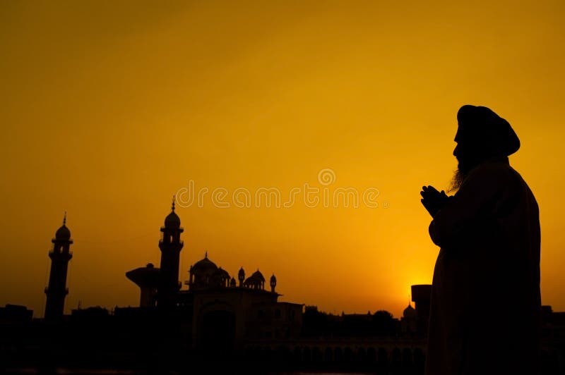 Silhouette of Sikh prayer editorial photo. Image of praying - 20473051