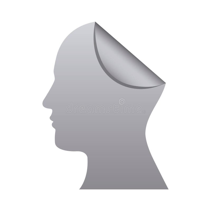 Silhouette Silver Head Human with Fold Stock Illustration ...