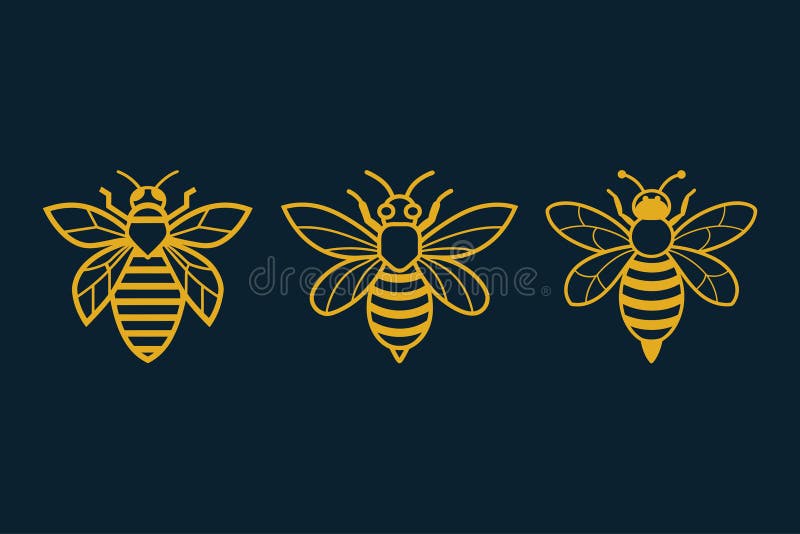 Silhouette Simple Honey Bee Vector Stock Illustration - Illustration of ...