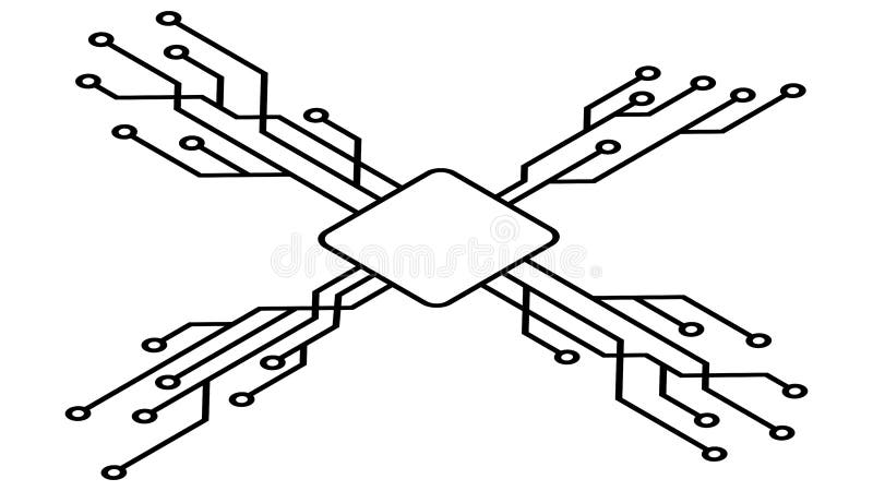 Silhouette of Simple Isometric Schematic Chip or Component for ...