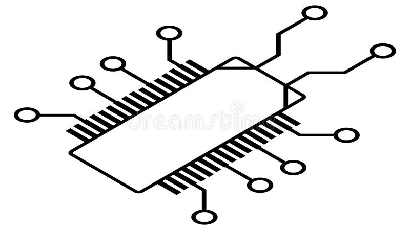 Silhouette of Simple Isometric Schematic Chip or Component for ...