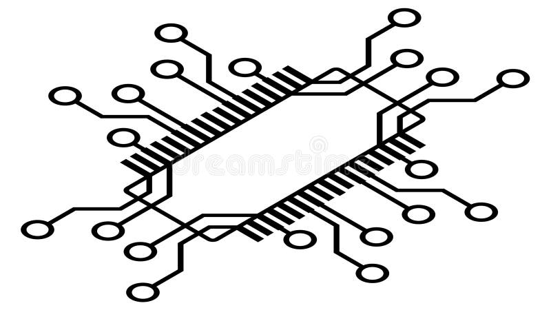 Silhouette of Simple Isometric Schematic Chip or Component for ...
