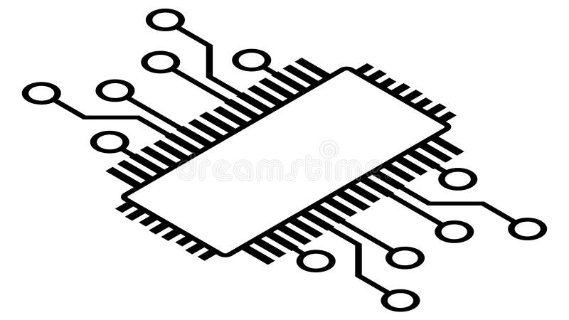 Silhouette of Simple Isometric Schematic Chip or Component for ...