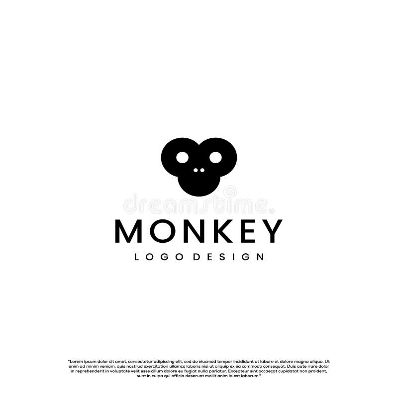 Silhouette of Simple Monkey Logo Stock Vector - Illustration of element ...