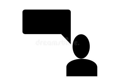 A Silhouette Simple Outline Shape of a Person Talking with a Speech ...