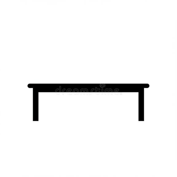 Silhouette of a Simple, Rectangular Table with Four Straight Legs. the ...