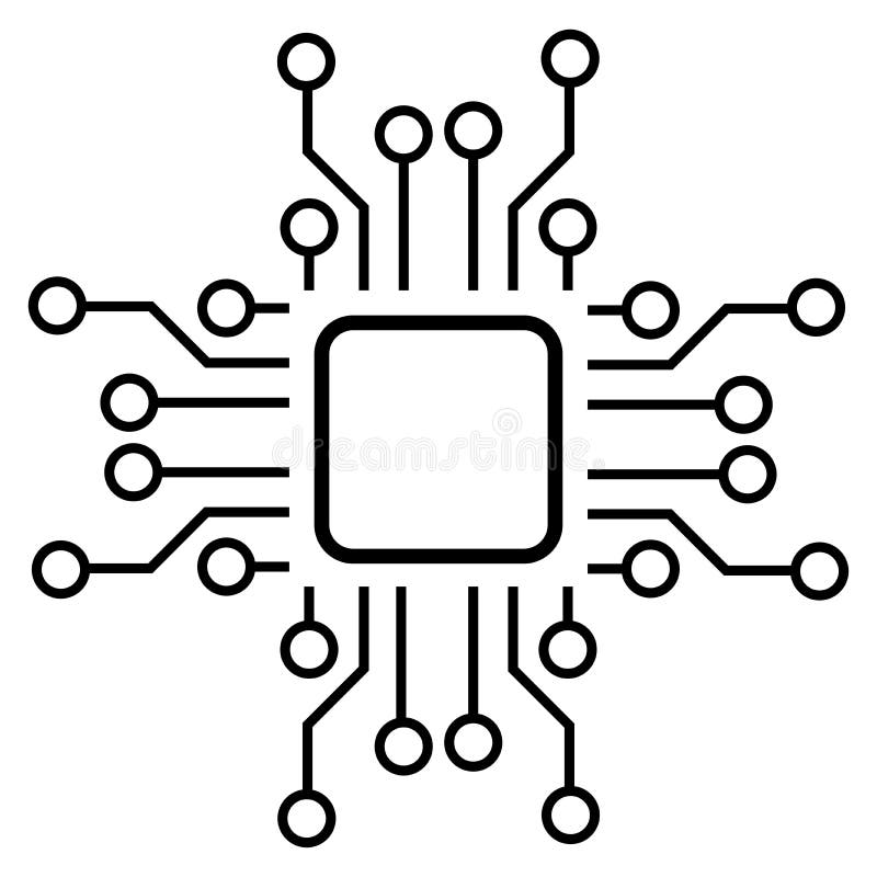 Silhouette of Simple Isometric Schematic Chip or Component for ...