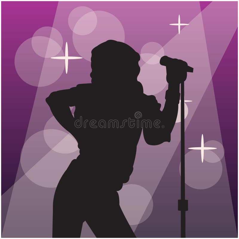 Silhouette of a Singer. Vector Illustration Decorative Design Stock ...