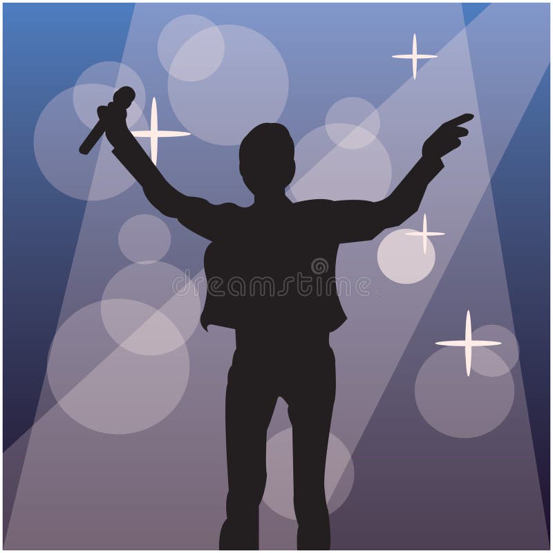 Silhouette of a Singer. Vector Illustration Decorative Design Stock ...
