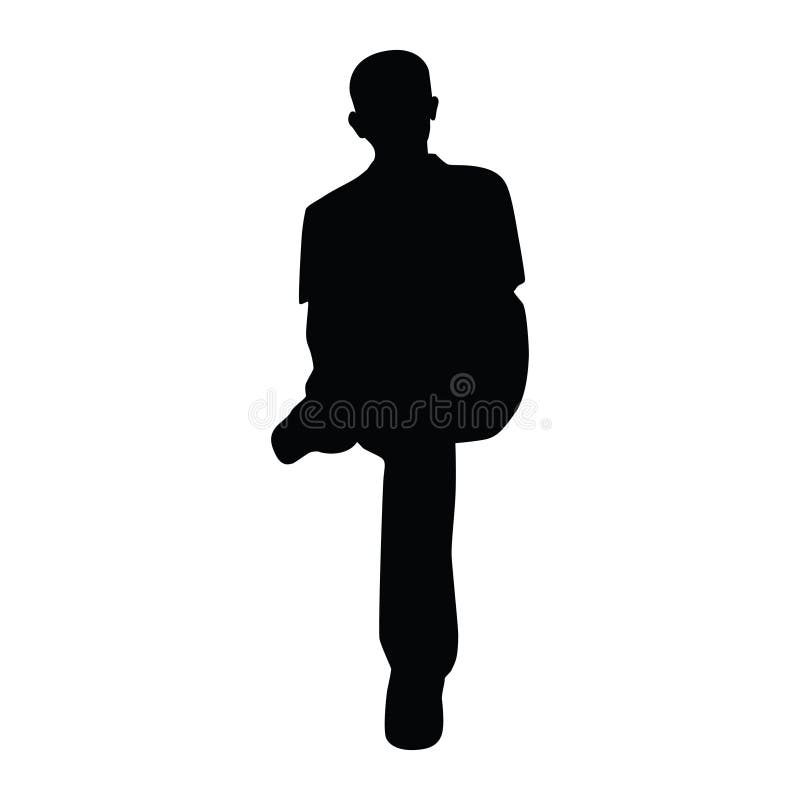 Silhouette of Sitting Man. Vector Illustration Decorative Design Stock ...