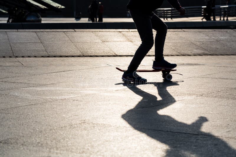 Shadow skateboarder stock photo. Image of jump, wall - 23971176