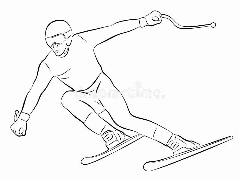 Silhouette of Skier, Vector Draw Stock Vector - Illustration of ... Silhouette of Skier, Vector Draw Stock Vector - Illustration of ...