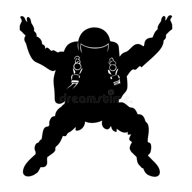 Skydiving Minimalist Silhouette Design Vector Art Stock Vector ...