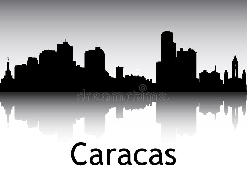 Silhouette Skyline Panorama of Caracas Venezuela Stock Vector ...