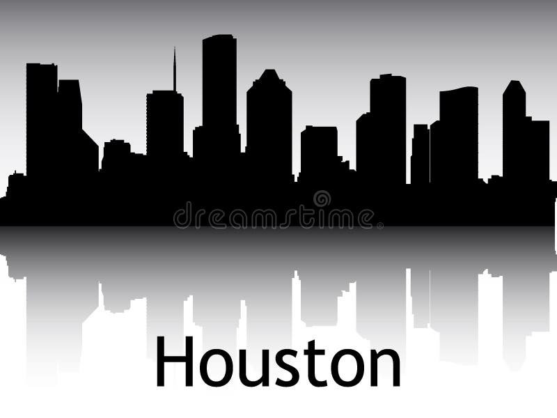 Silhouette Skyline Panorama Van Houston Texas Vector Illustratie ...