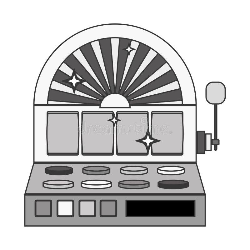 Silhouette Slot Machine with Button Panel Stock Vector - Illustration ...
