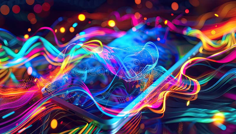 The Silhouette of a Smartphone in an Abstract Background. the Gadget is ...