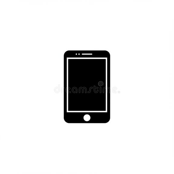 Silhouette of a Smartphone with a Rectangular Shape. Features Include a ...