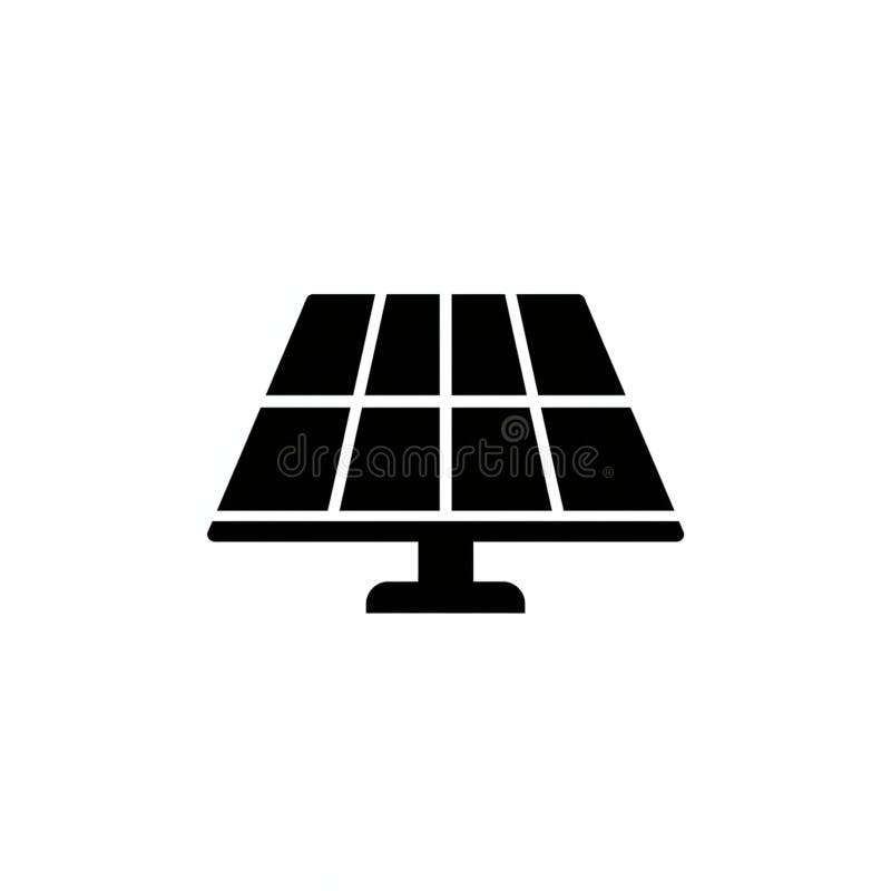 Silhouette of a Solar Panel Icon Featuring a Rectangular Grid with Nine ...