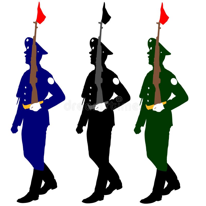 Silhouette Soldiers during a Military Parade. Stock Vector ...