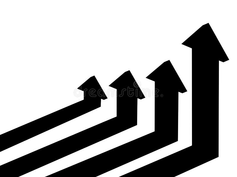 Silhouette of Solid Growth Arrow. Business Concept Vector Stock Vector ...