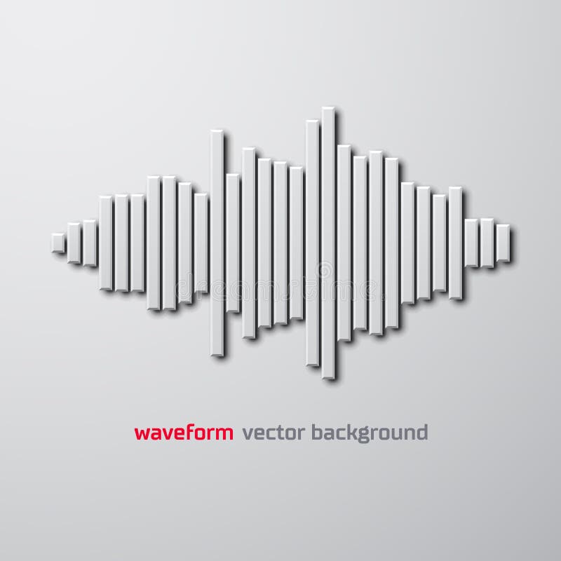 Silhouette of Sound Waveform with Shadow Stock Vector - Illustration of ...