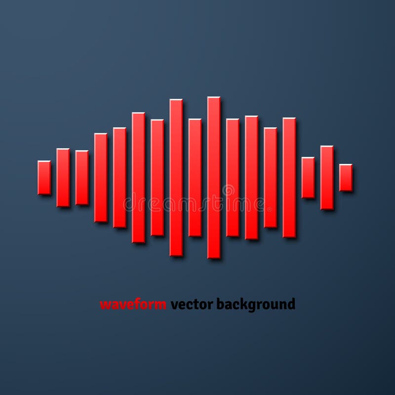 Silhouette of Sound Waveform with Shadow Stock Vector - Illustration of ...