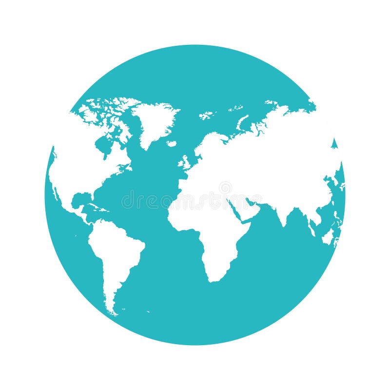 Silhouette with Sphere Planet Earth Stock Vector - Illustration of view ...