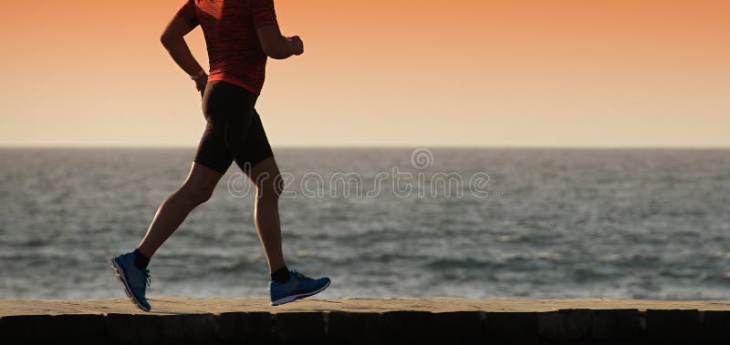 Silhouette of Sport Active Man Running Stock Image - Image of freedom ...