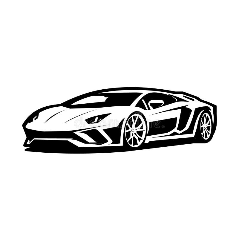 Silhouette of a Sport Car. Hyper Car, Fast Car Vector Illustration ...