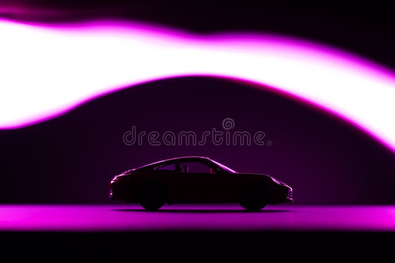 Silhouette of a Sports Car in Studio Light.. Stock Photo - Image of ...